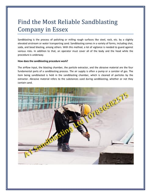 A step by-step guide to the sandblasting process | PDF