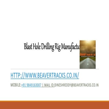 Blast hole drilling rig manufacturers | PPTX