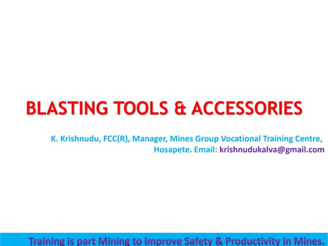 Blast design in opencast mining | PPTX