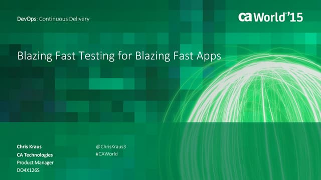 Blazing Fast Testing for Blazing Fast Apps | PPT Blazing Fast Testing for Blazing Fast Apps | PPT