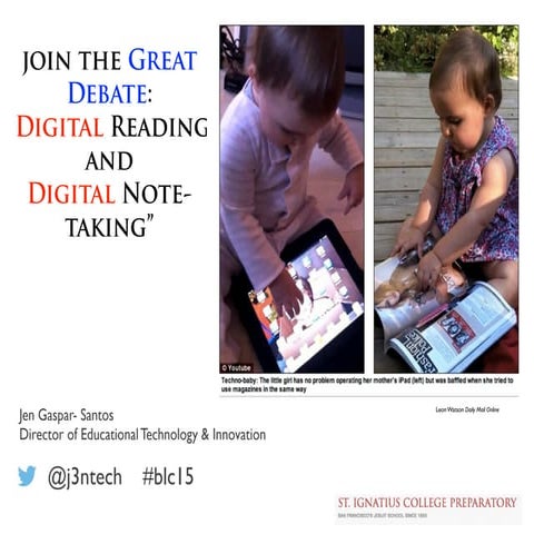 Debate Digital Reading Digital Note-Taking | PPT