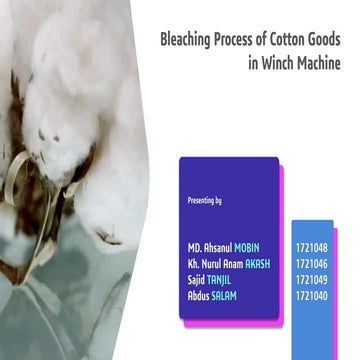 Bleaching Process of Cotton Goods in Winch Machine | PPT