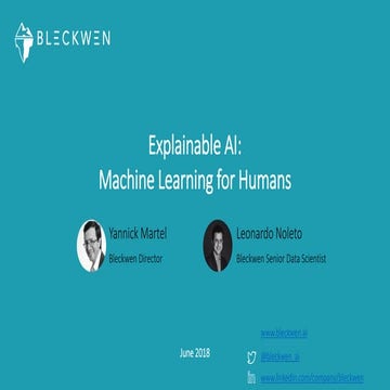 BLECKWEN - Explainable AI - Machine Learning for Humans | PDF