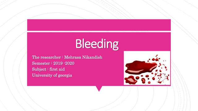 Types of bleeding ppt | PPTX