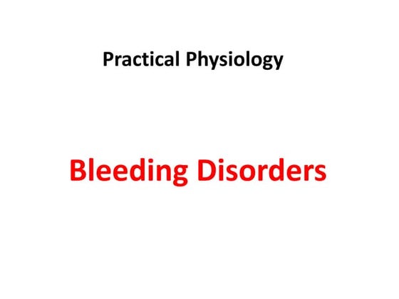 BLEEDING TIME & CLOTTING TIME.pptx | Blood Disorders | Diseases and ...