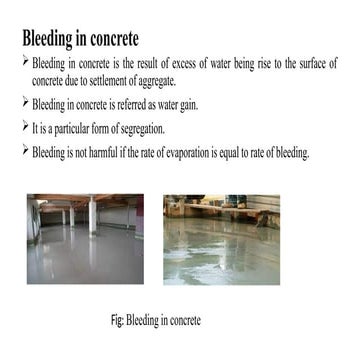 Bleeding in concrete with detatiled explanatation | PPTX