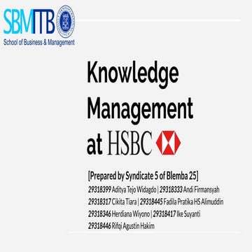Knowledge Management at HSBC | PDF