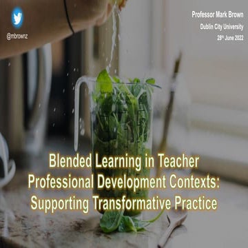 Blended Learning In Teacher Professional Development Contexts