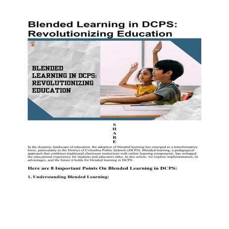 Blended Learning in DCPS: Revolutionizing Education | PDF