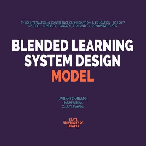 Blended Learning System Design Model | PPT