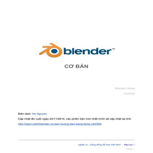 Giáo Trình 】Tài Liệu Nhập Môn Blender | PDF