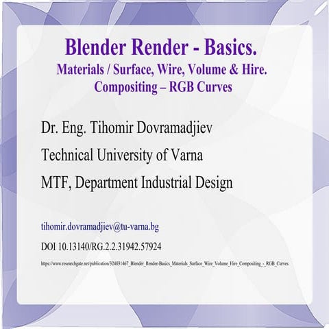 Drtad Blender Render Basics Materials Surface Wire Volume And Hire Compositing Rgb