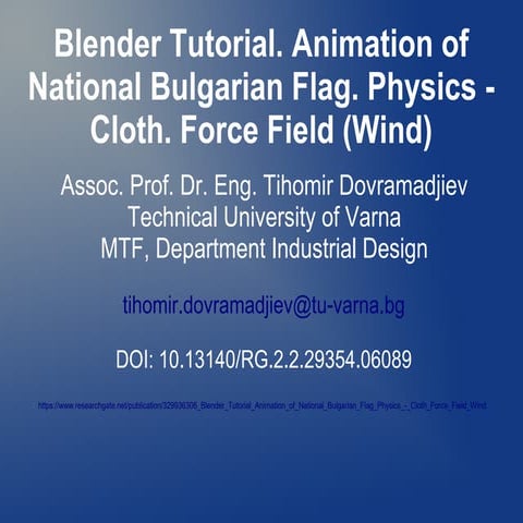 DrTAD Blender Tutorial. Animation of National Bulgarian Flag. Physics - Cloth. Force Field (Wind ...