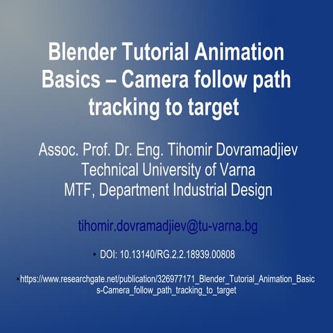 Blender Tutorial Animation Basics - Camera follow path tracking to target | PPT