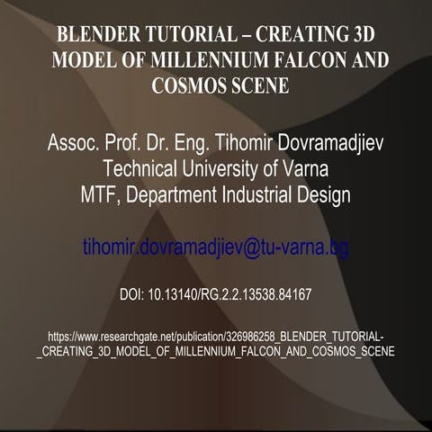 Blender Tutorial - Creating 3D Model Of Millennium Falcon And Cosmos ...
