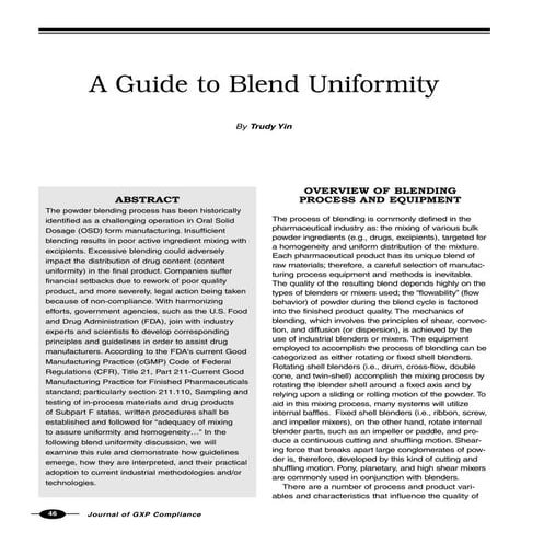 Blend uniformity | PPTX