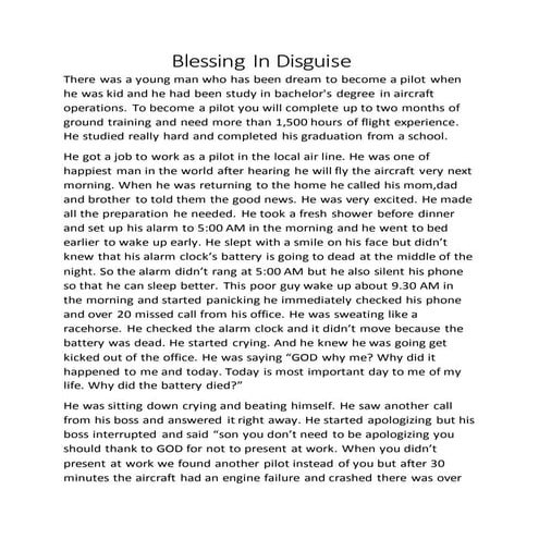 Blessing in disguise | DOCX