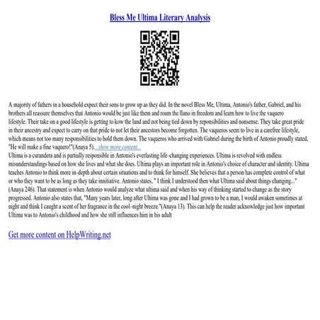 Bless Me Ultima Literary Analysis | PPT