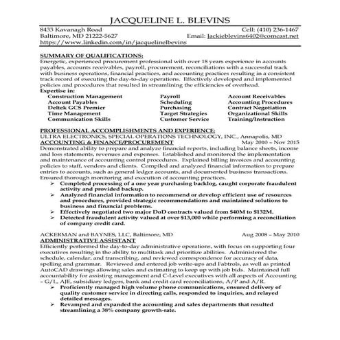 Blevins, Jacqueline L. Resume - MD 041316 | DOCX