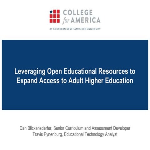 Open Education 2016: Leveraging Open Educational Resources to Expand ...