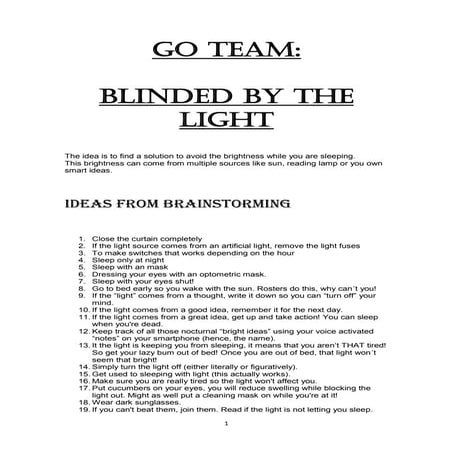 Blinded by the light | PDF