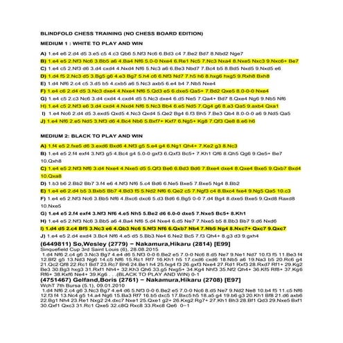 Blindfold chess training | PDF