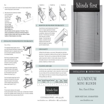 BlindsFirst | How to install aluminum mini blinds | PDF