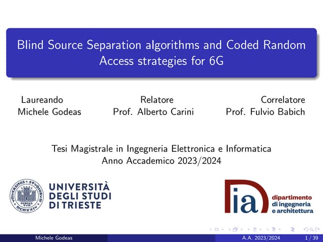 Blind Source Separation Algorithms And Coded Random Access Strategies