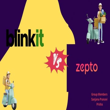 blinkit vs zepto. survey analysis for economics | PPT