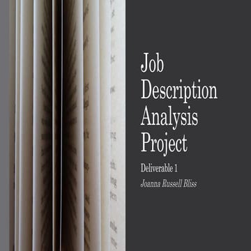 Bliss Job Description Analysis | PPTX