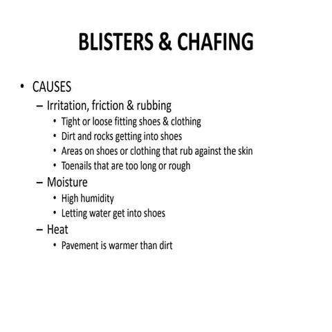 Blisters & Chafing | PPT