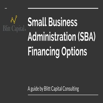 Small Business Administration (SBA) Financing Options | PDF | Business ...