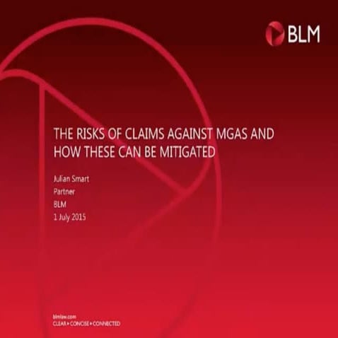 Professional Indemnity - BLM at the MGAA Conference 2015 | PDF