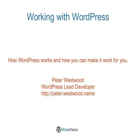 Working With WordPress | ODP