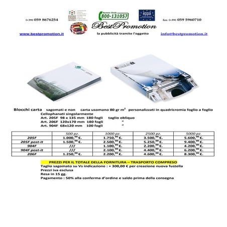 Block Notes Personalizzati | Blocchi note personalizzati | PDF