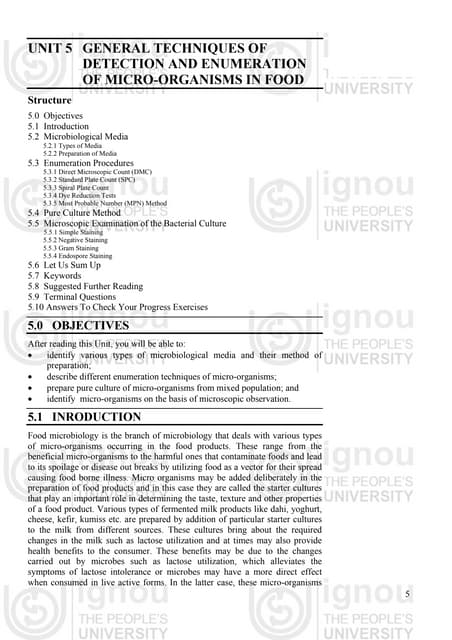 General Techniques Of Detection And Enumeration Of Micro Organisms In