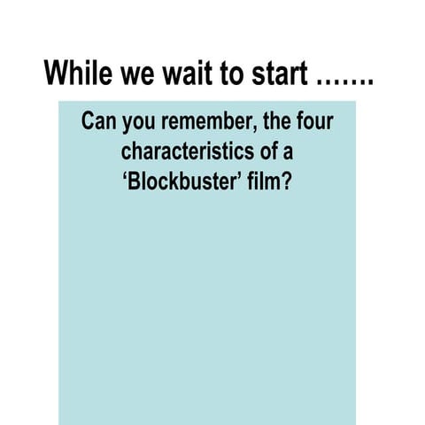 Blockbusters | PPT