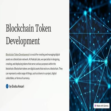 Blockchain Token Development With Nadcab Labs | PDF