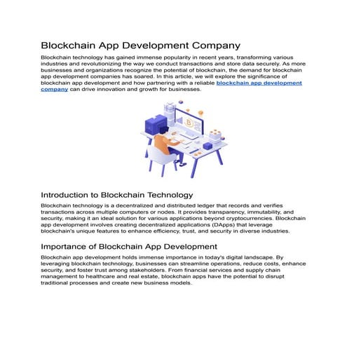 Blockchain App Development Company Pdf Computer Software And