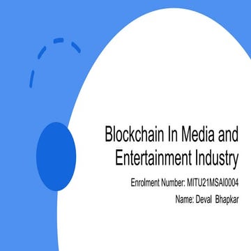 Blockchain Casestudy in Media industry | PPT