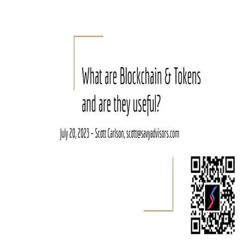 What are Blockchain & Tokens and are they useful ? | PDF