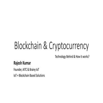 Blockchain & Cryptocurrency Introduction | PPTX | Computing | Technology & Computing