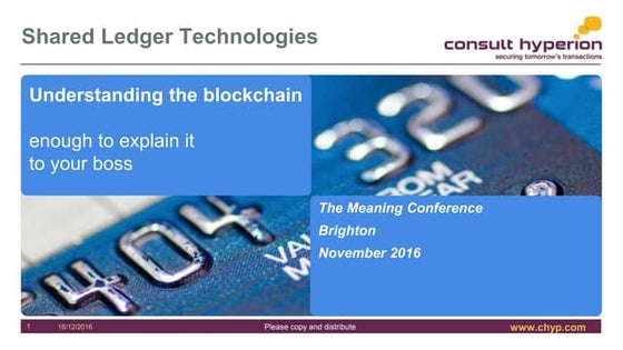 Identity, the Internet of Things and the Blockchain | PPT