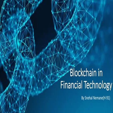 Blockchain in Financial Technology | PPT