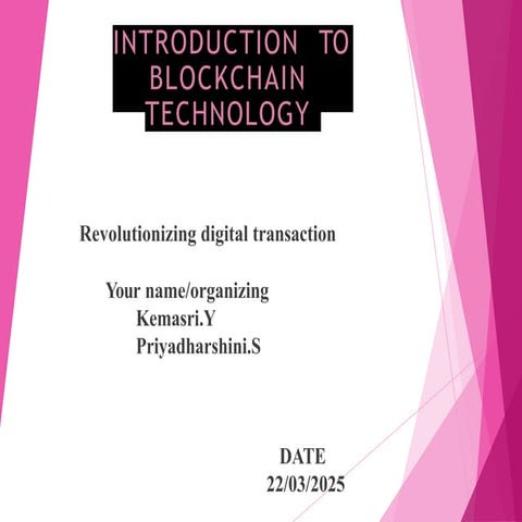 Blockchain and its scope and its application | PPTX