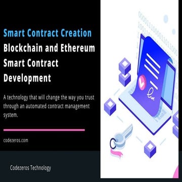 Blockchain smart contracts ethereum smart contract creation | PPT