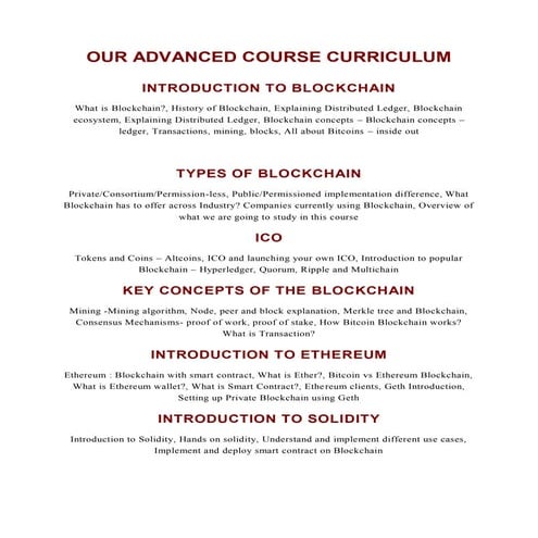 Blockchain syllabus | PDF