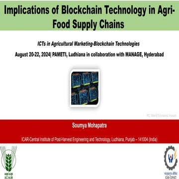 Implications of Blockchain Technology in Agri-Food Supply Chains | PPT