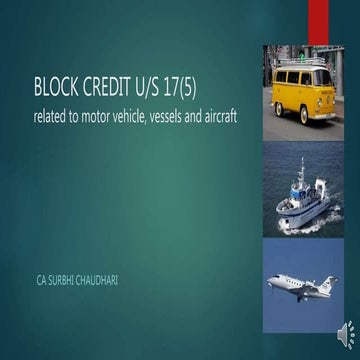 Block credit under sec 17(5) of gst | PPTX