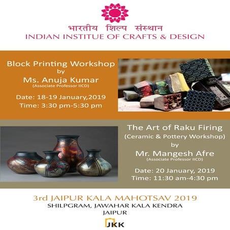 Block printing & raku firing workshop at 3rd jaipur kala mahotsav | PDF